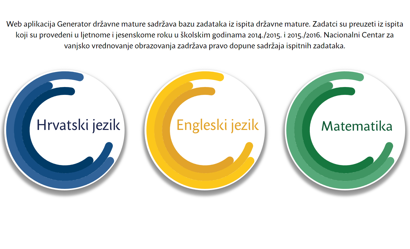 Nova mrežna aplikacija Generator državne mature - NCVVO