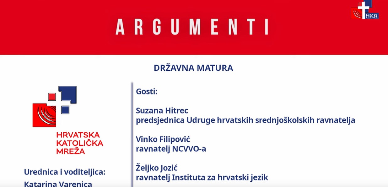 Ravnatelj Vinko Filipović za Hrvatski katolički radio o državnoj maturi ...